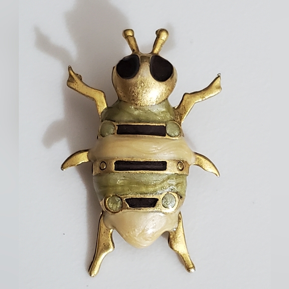 Vintage | Jewelry | Vintage Bug Brooch Pin Enamel Gold Cute Estate 5s ...